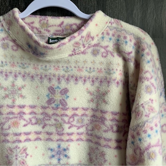 Vintage | Sweaters | Vintage South Mountain Fleece Pullover Snowflakes ...